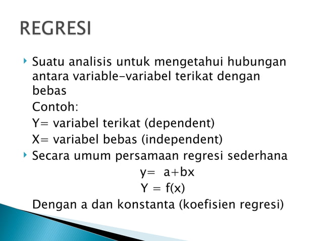 Analisis regresi dan korelasi | PPT