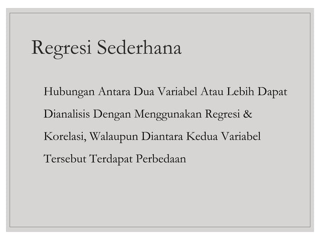 Analisis regresi korelasi sederhana | PPT