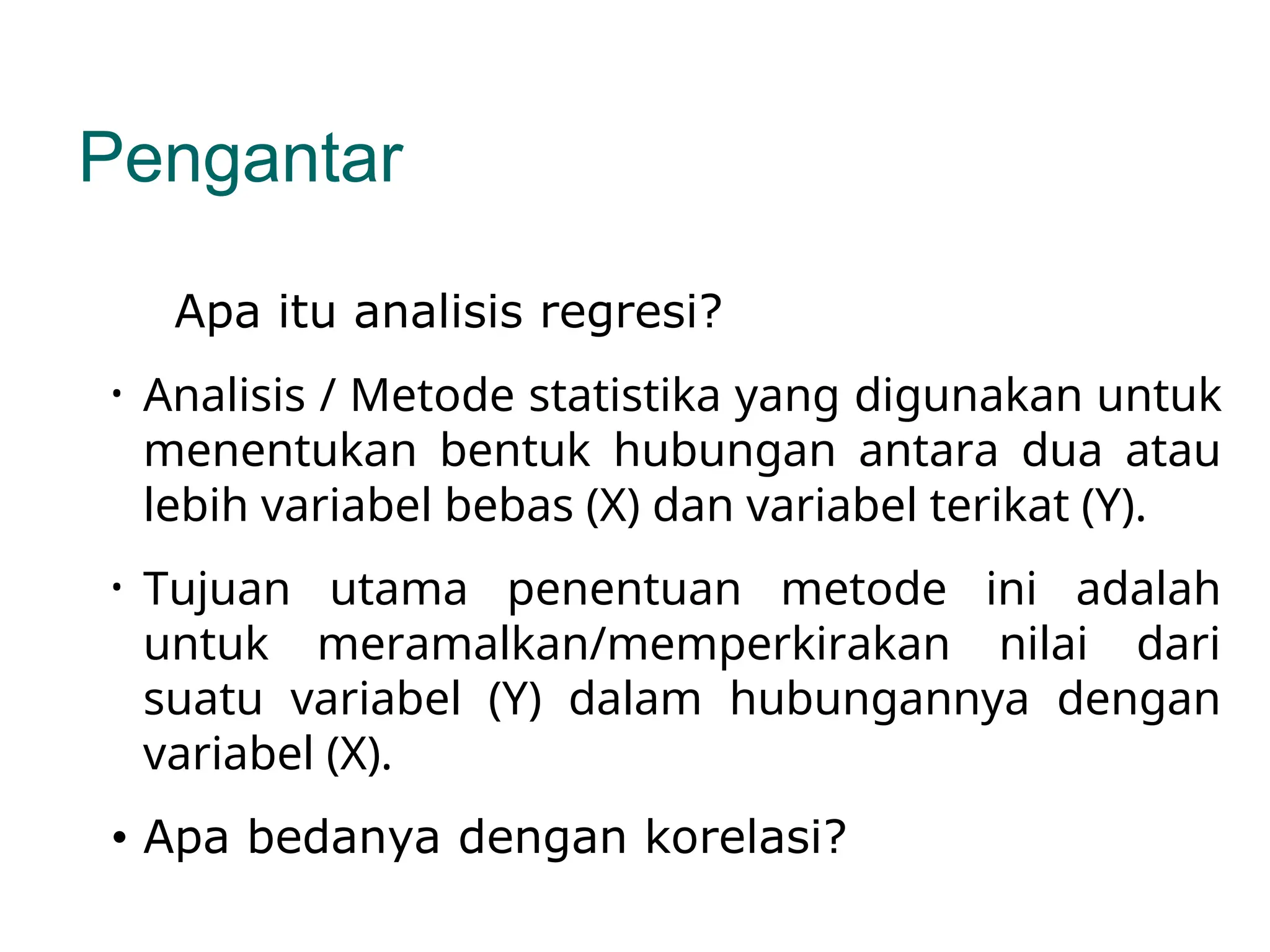 ANALISIS REGRESI LINIER SEDERHA-------NA | PPT