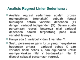 ANALISIS REGRESI LINIER SEDERHA-------NA | PPT