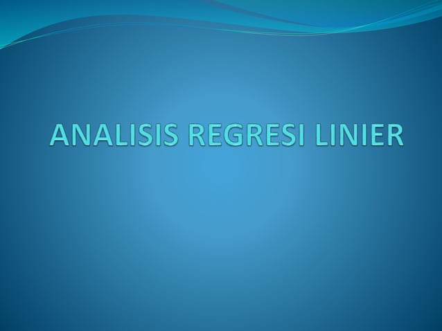 Analisis regresi linier | PPT
