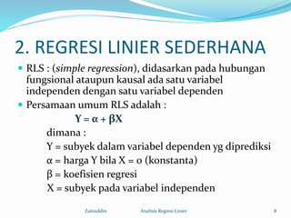 Analisis regresi linier | PPTX