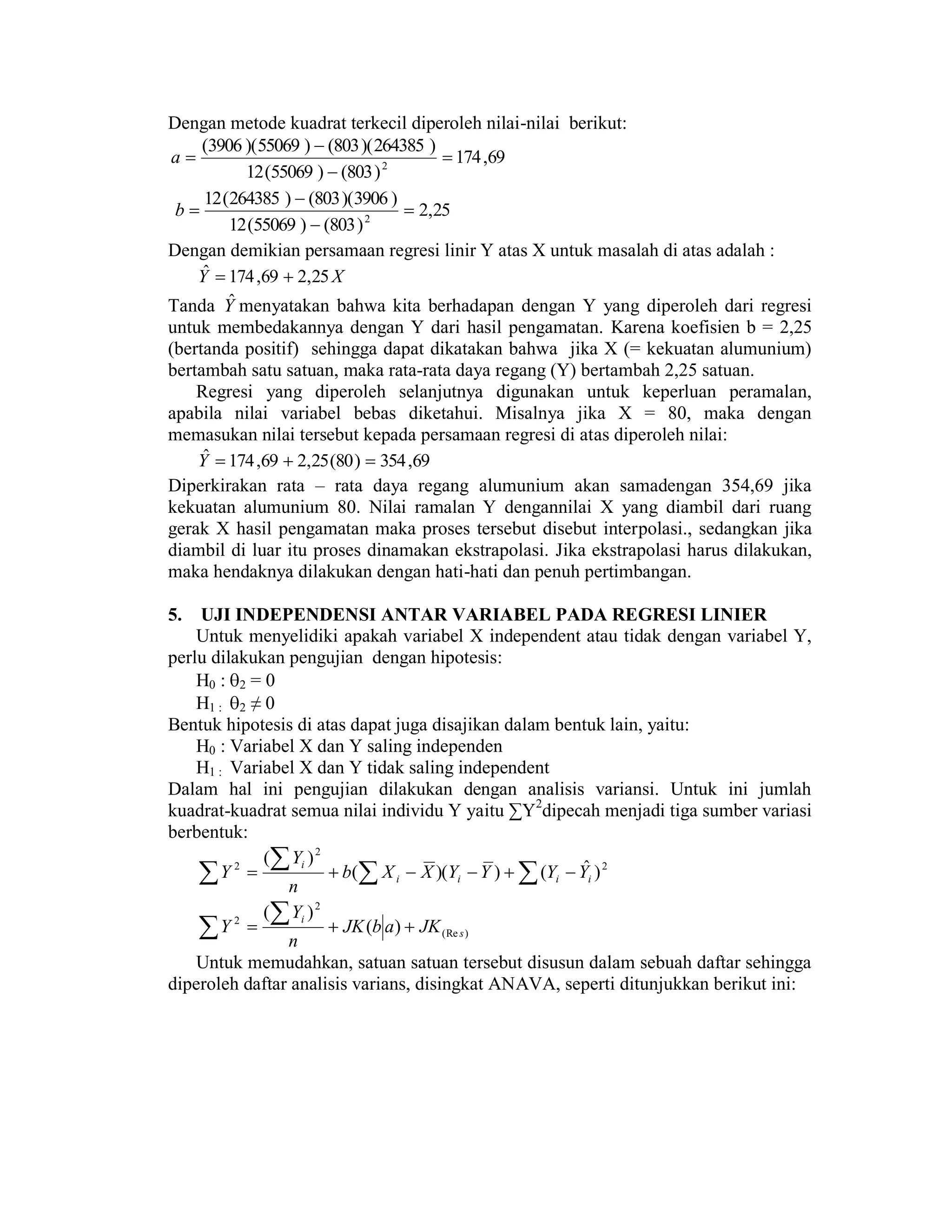 Analisis regresi(materi klh) | PDF