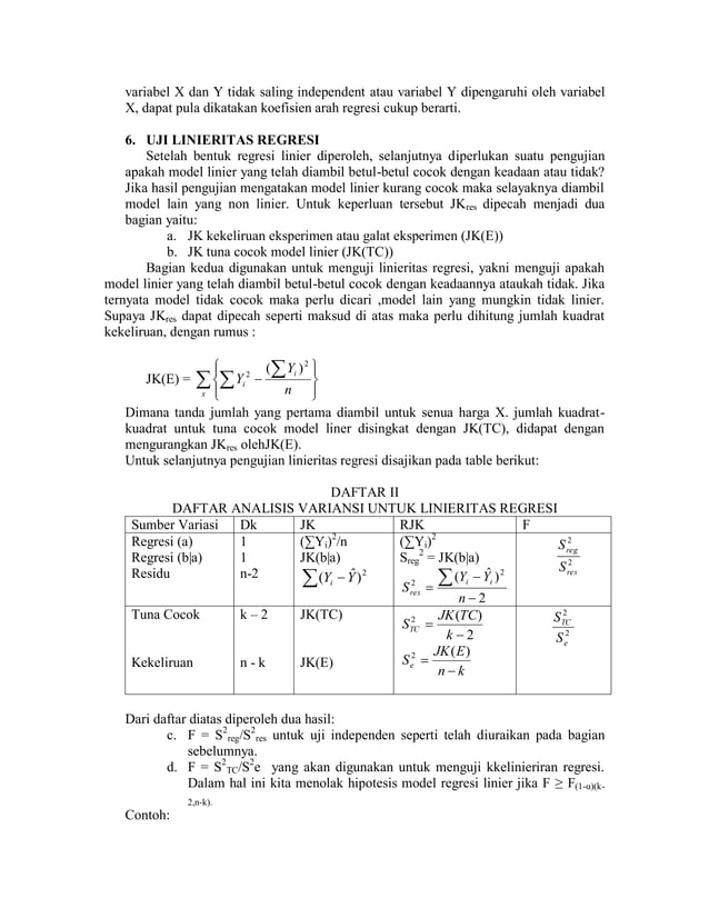 Analisis regresi(materi klh) | PDF