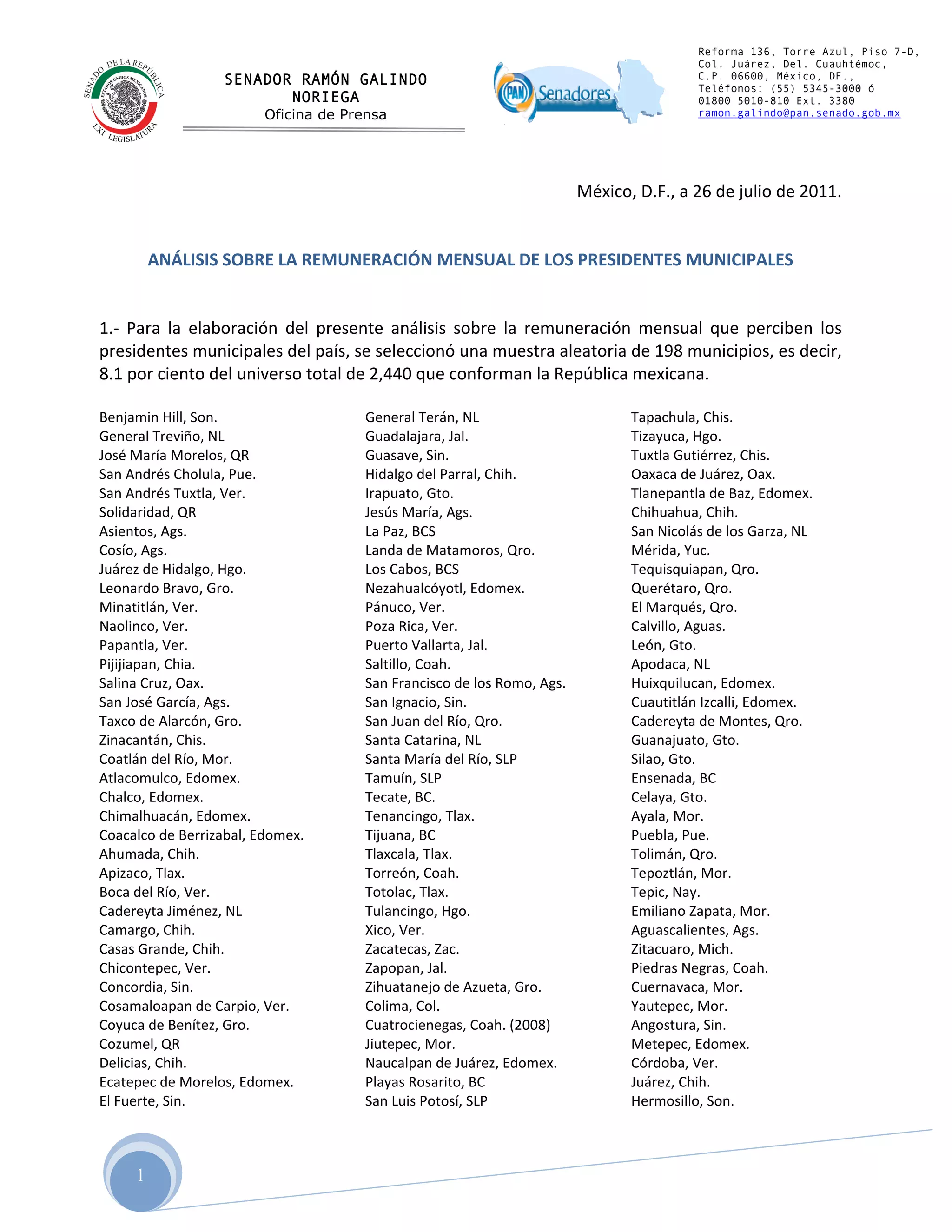 Analisis Remuneraciones Presidentes Municipales | PDF