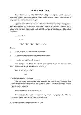 Analisis risiko total | DOCX