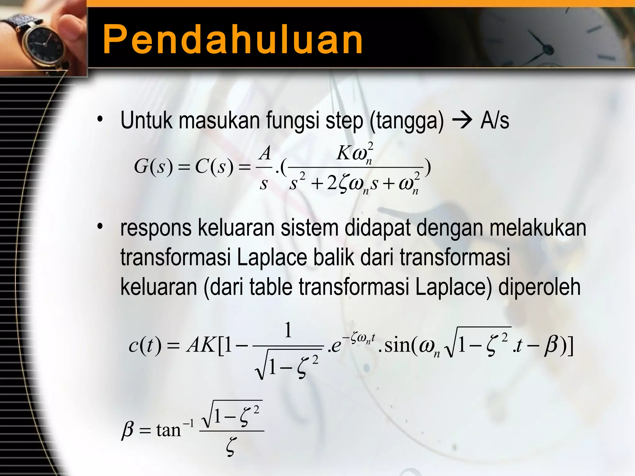 Analisis respon transien orde2 | PPT