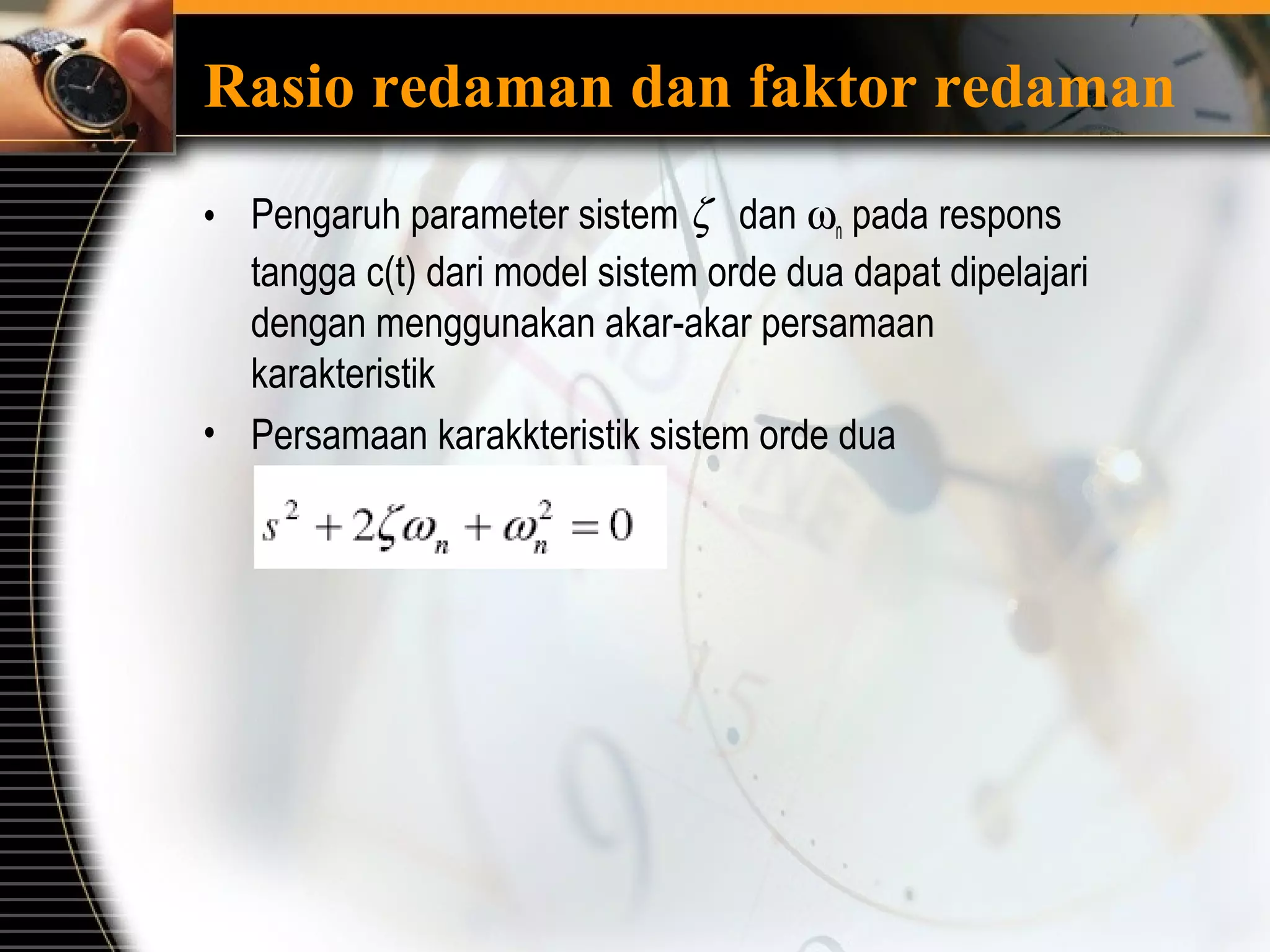 Analisis respon transien orde2 | PPT