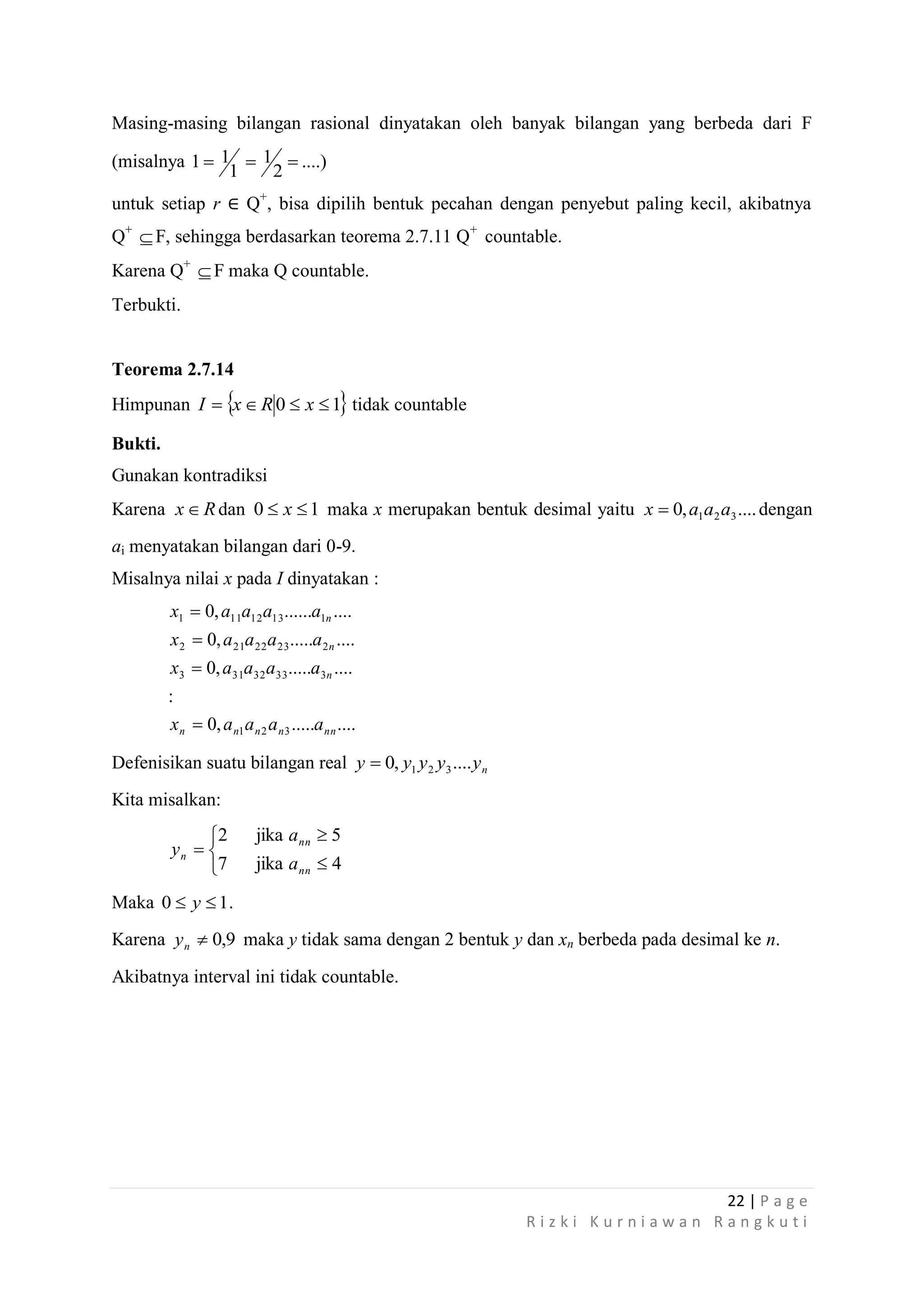 Analisis riil (interval dan desimal) | PDF