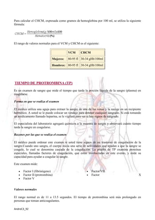Analisis sanguíneos | DOCX