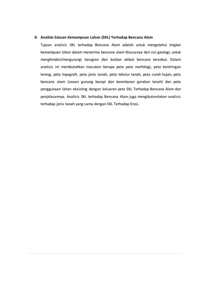 Analisis satuan kemampuan lahan | DOCX