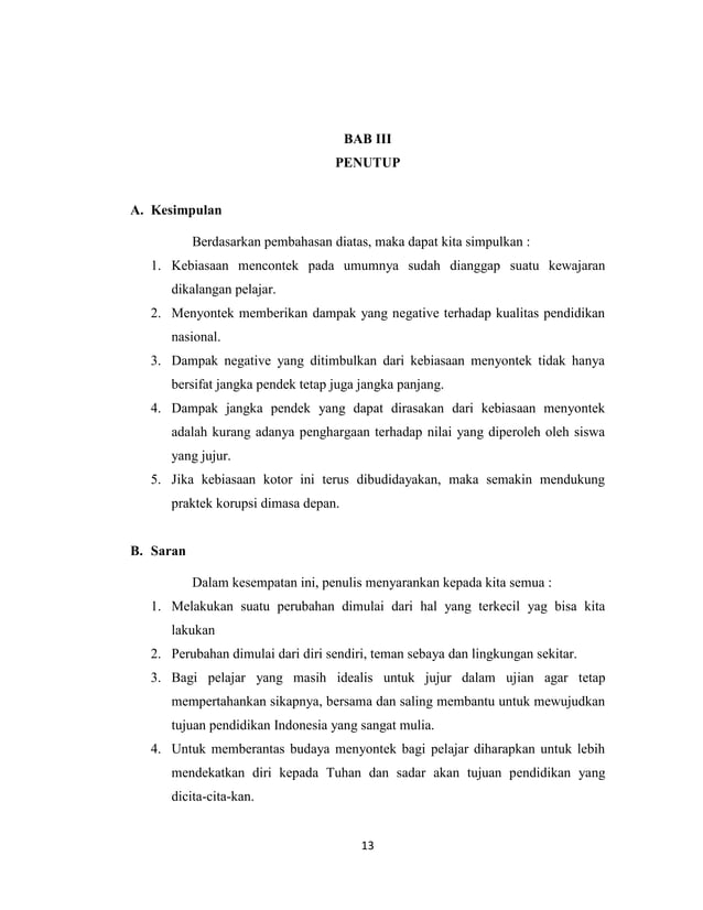 BUDAYA MENYONTEK PADA PELAJAR DAN SOLUSI UNTUK MENGATASINYA | PDF