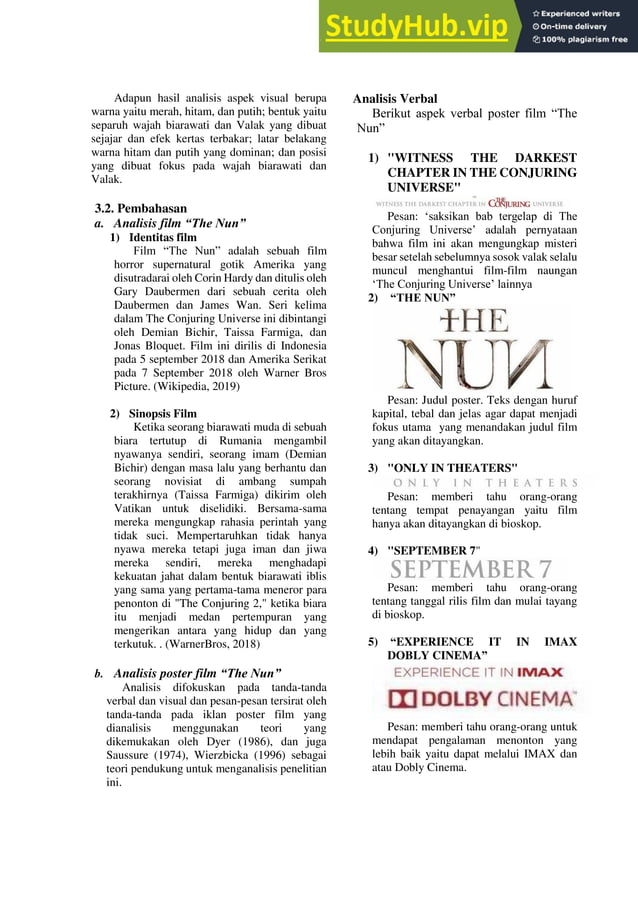 Analisis Semiotika Poster Film Horor Quot The Nun Quot 2018 | PDF