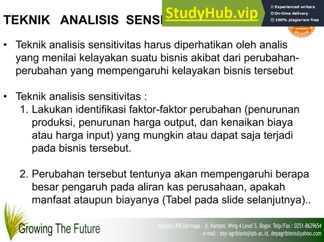 ANALISIS SENSITIVITAS (SENSITIVITY ANALYSIS | PDF