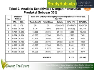 ANALISIS SENSITIVITAS (SENSITIVITY ANALYSIS | PDF
