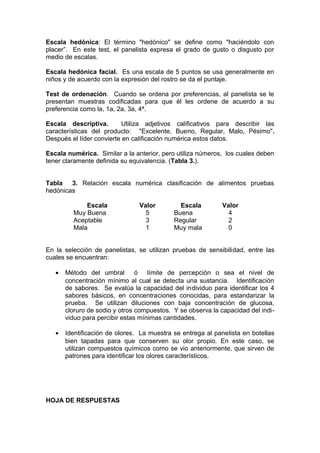 Analisis sensorial arequipoma | DOC