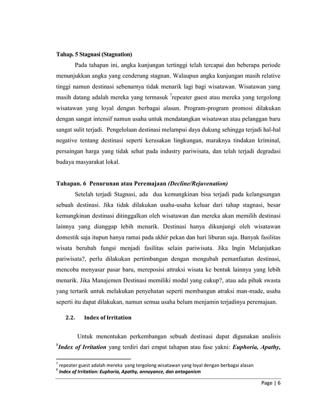 Analisis siklus hidup destinasi pariwisata bali kajian ekonomi pariwisata terhadap destinasi | PDF
