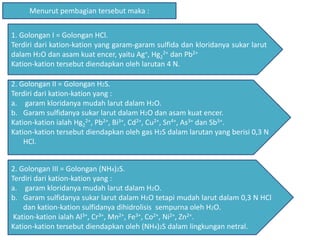 Analisis sistematis kation kation | PPTX