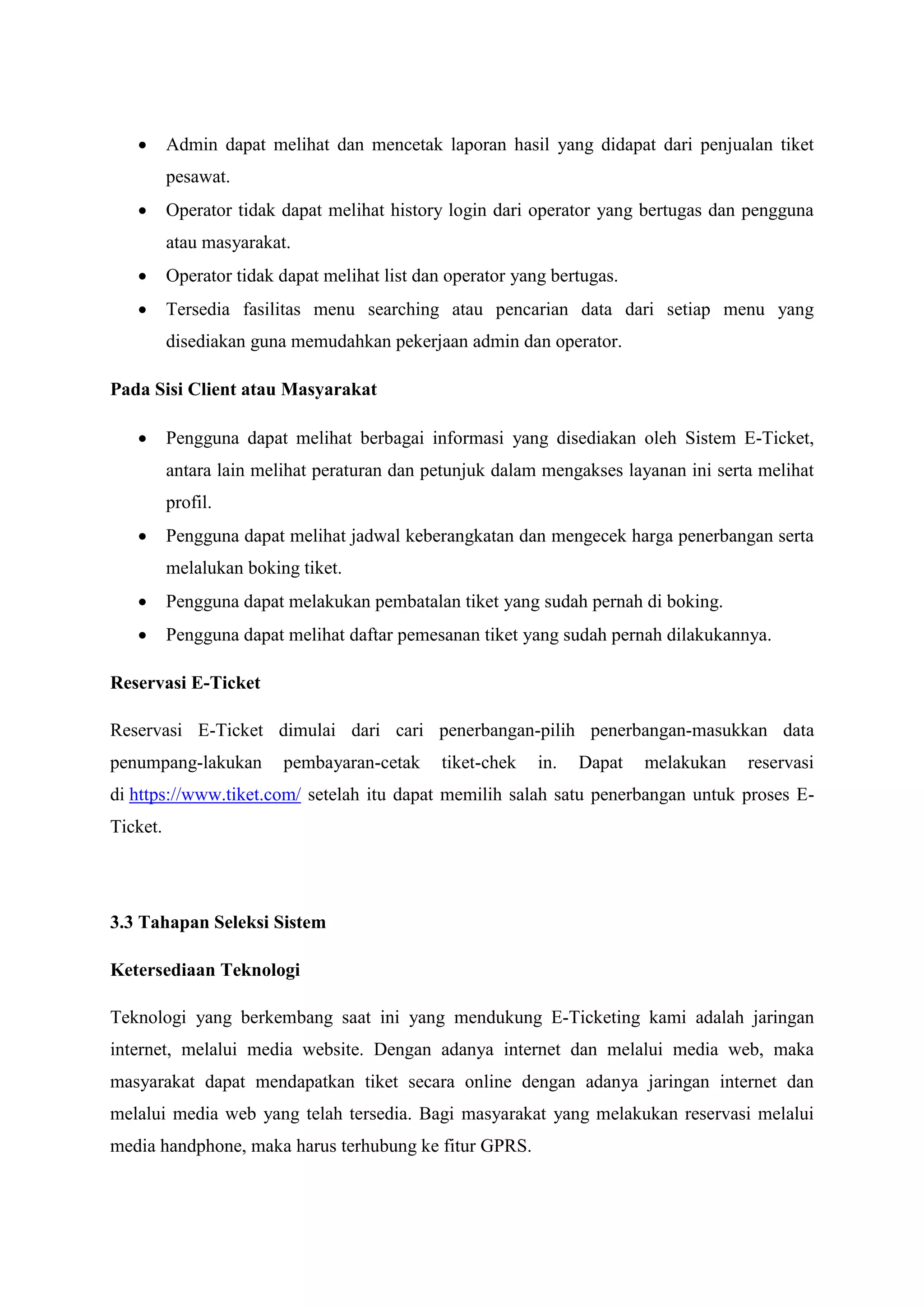 Analisis sistem informasi pemesanan tiket berbasis web | PDF