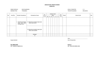 Analisis soal praktik harian penjas | PPT