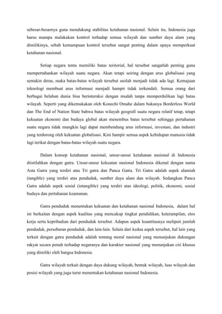 Analisis Stabilitas Ketahanan Nasional Indonesia | PDF