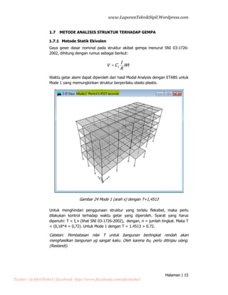 Analisis struktur gedung bertingkat rendah dengan software etabs v9 | PDF