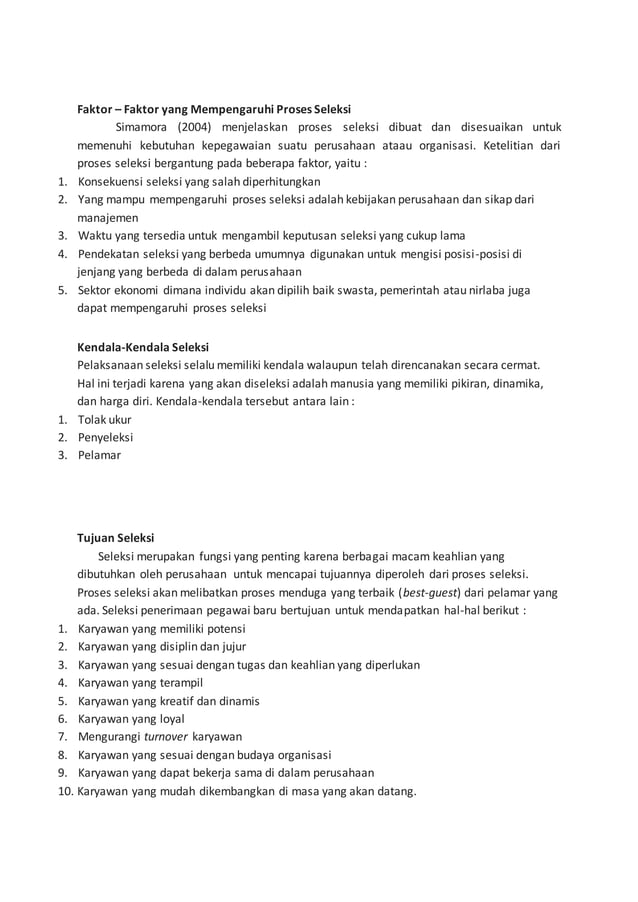 Analisis studi kasus tentang rekrutmen dan seleksi pt wings group | DOCX