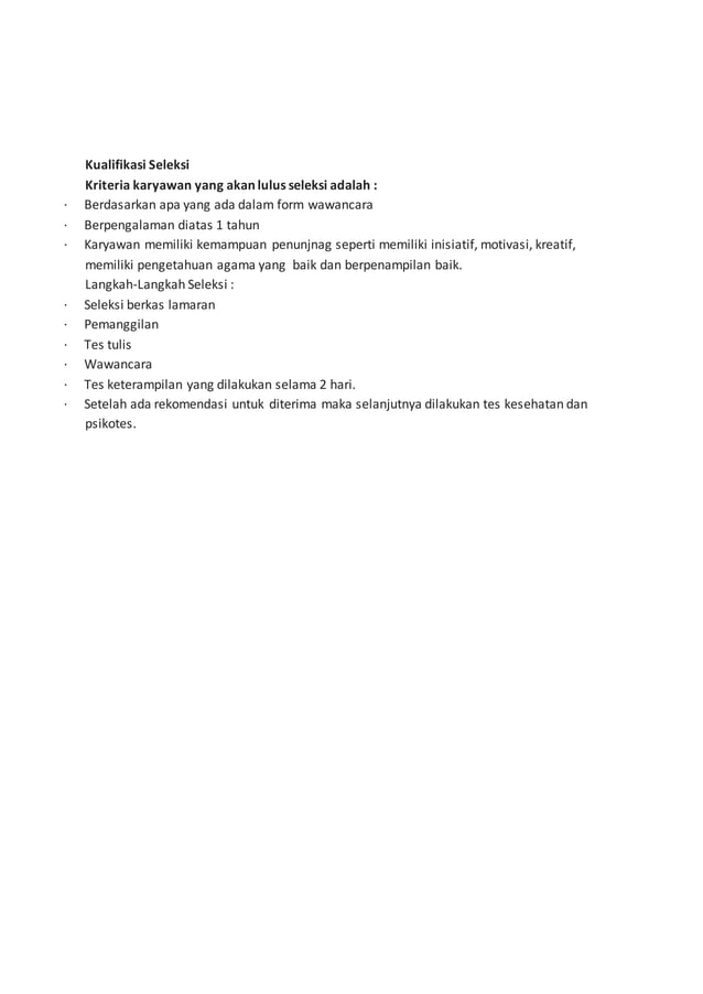 Analisis studi kasus tentang rekrutmen dan seleksi pt wings group | DOCX