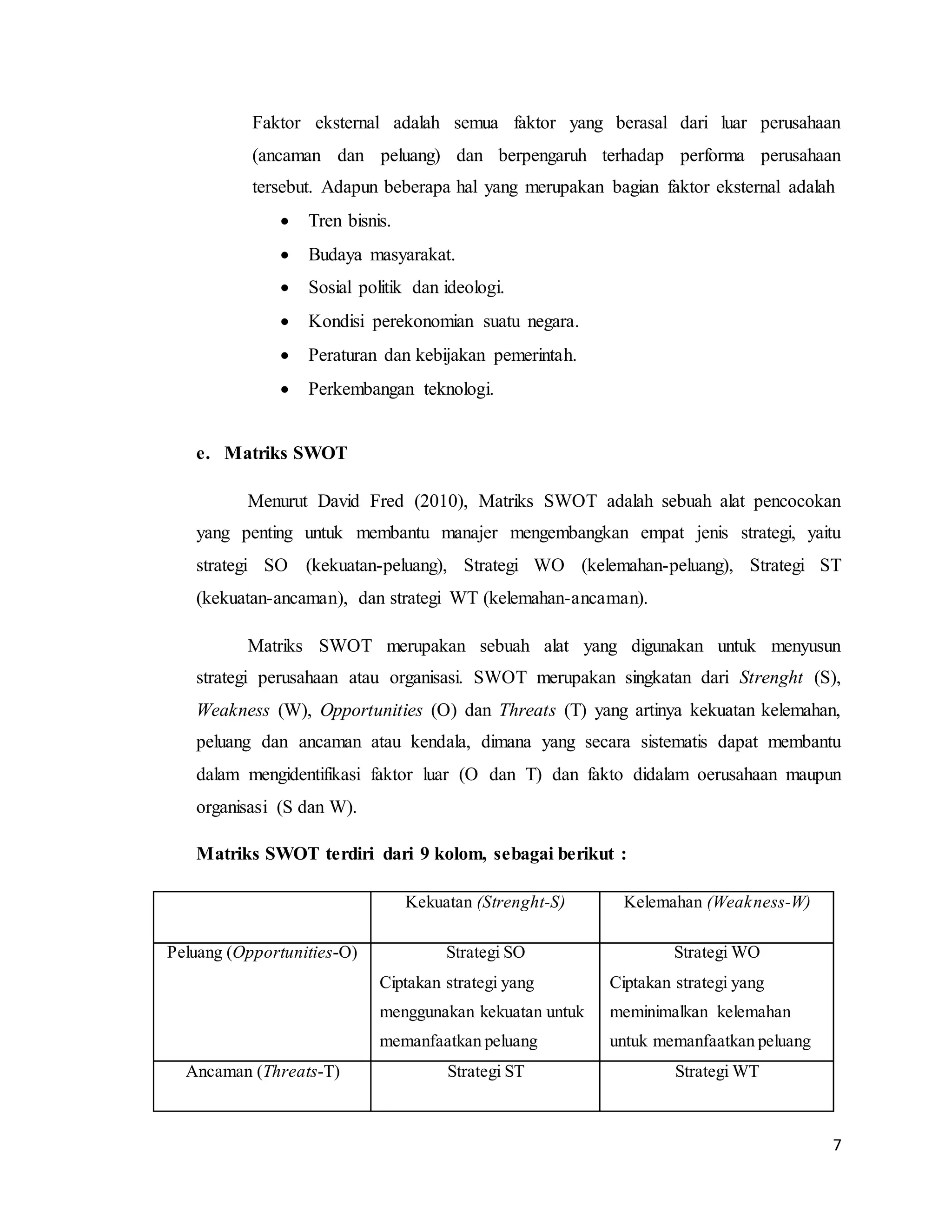 ANALISIS SWOT PADA PT.PERTAMINA (PERSERO) | DOCX