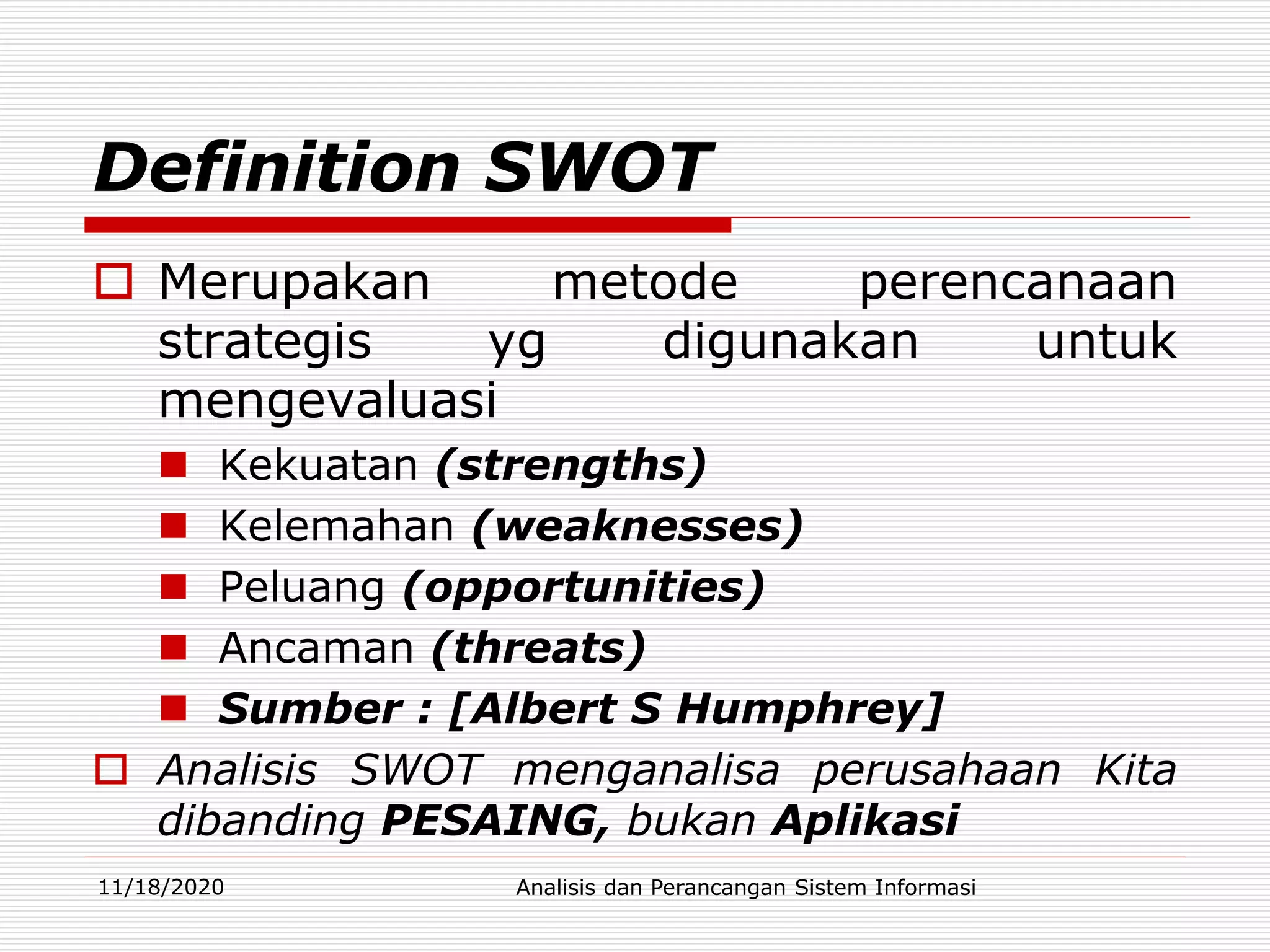 Analisis SWOT | PPTX