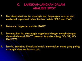 Tayangan bahan penjelasan tentang ANALISIS SWOT .ppt
