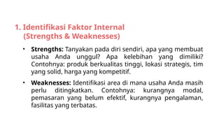 ANALISIS SWOT dan STRATEGI PENERAPANNYA DALAM BISNIS | PPTX