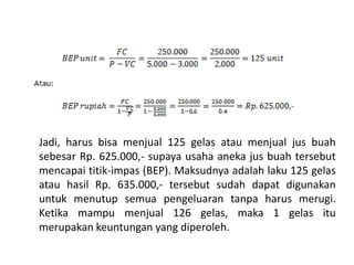 Analisis swot, bep dan proposal usaha | PPTX