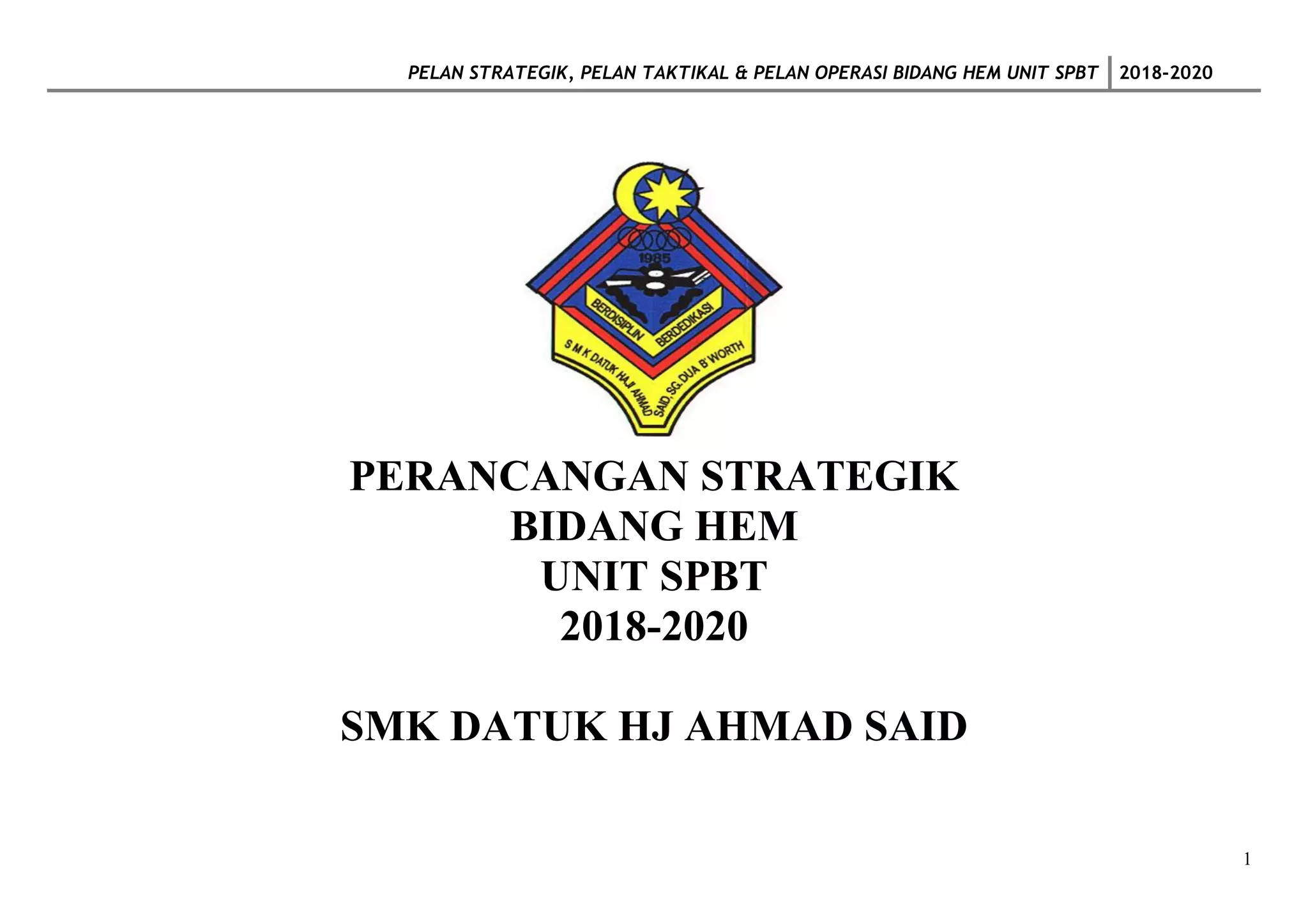 Analisis swot & cover & penilaian unit spbt 2018 2020 | DOC