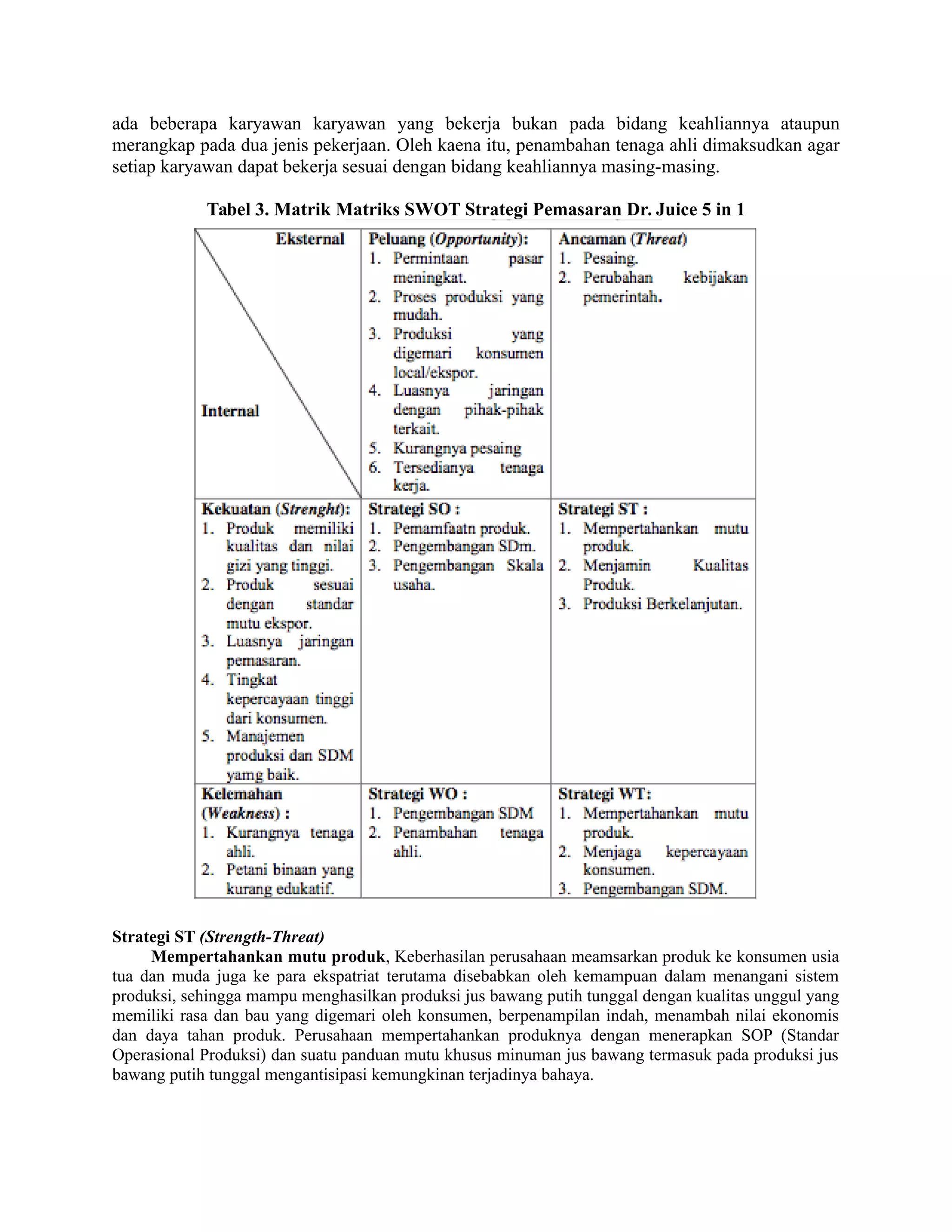 Analisis swot dalam menentukan strategi pemasaran | PDF