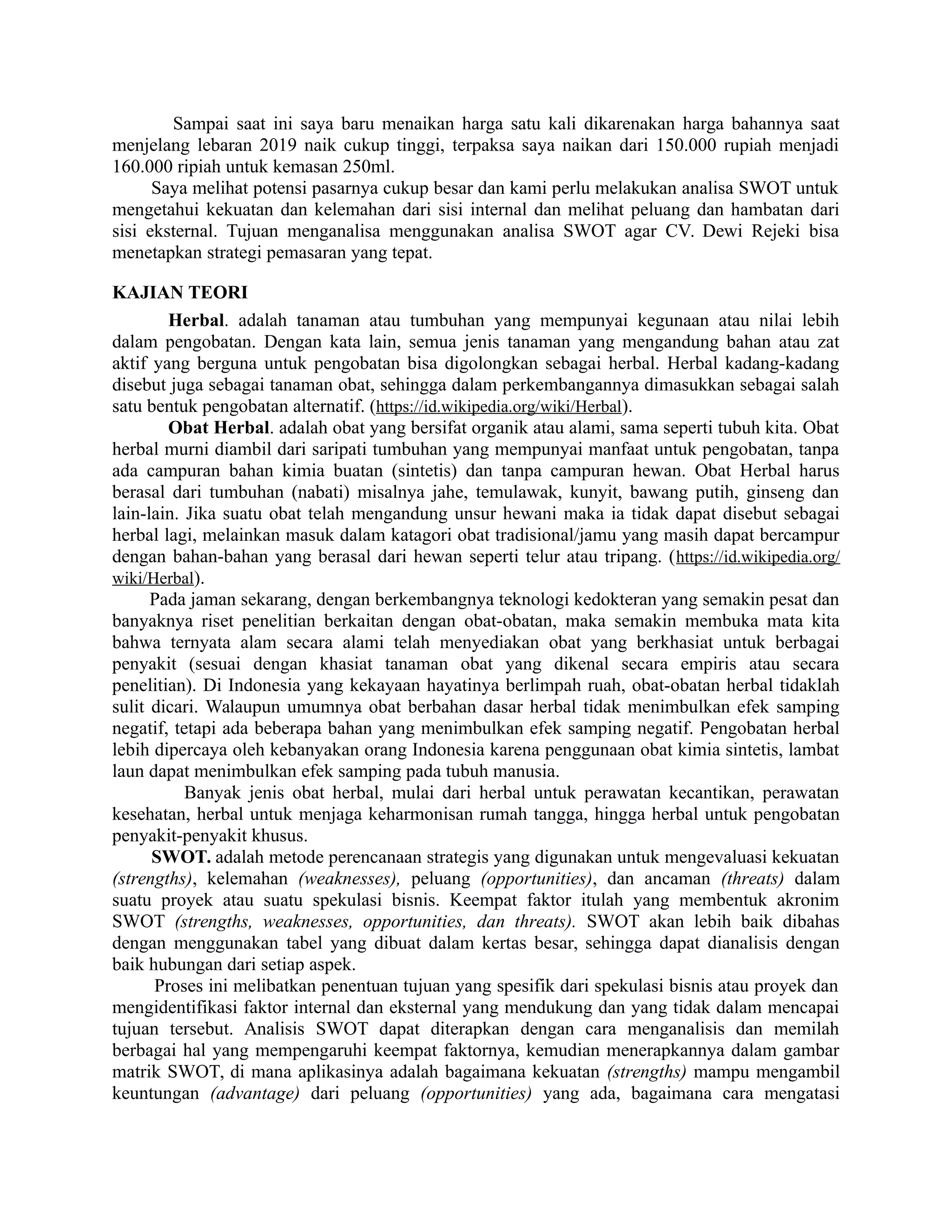 Analisis swot dalam menentukan strategi pemasaran | PDF