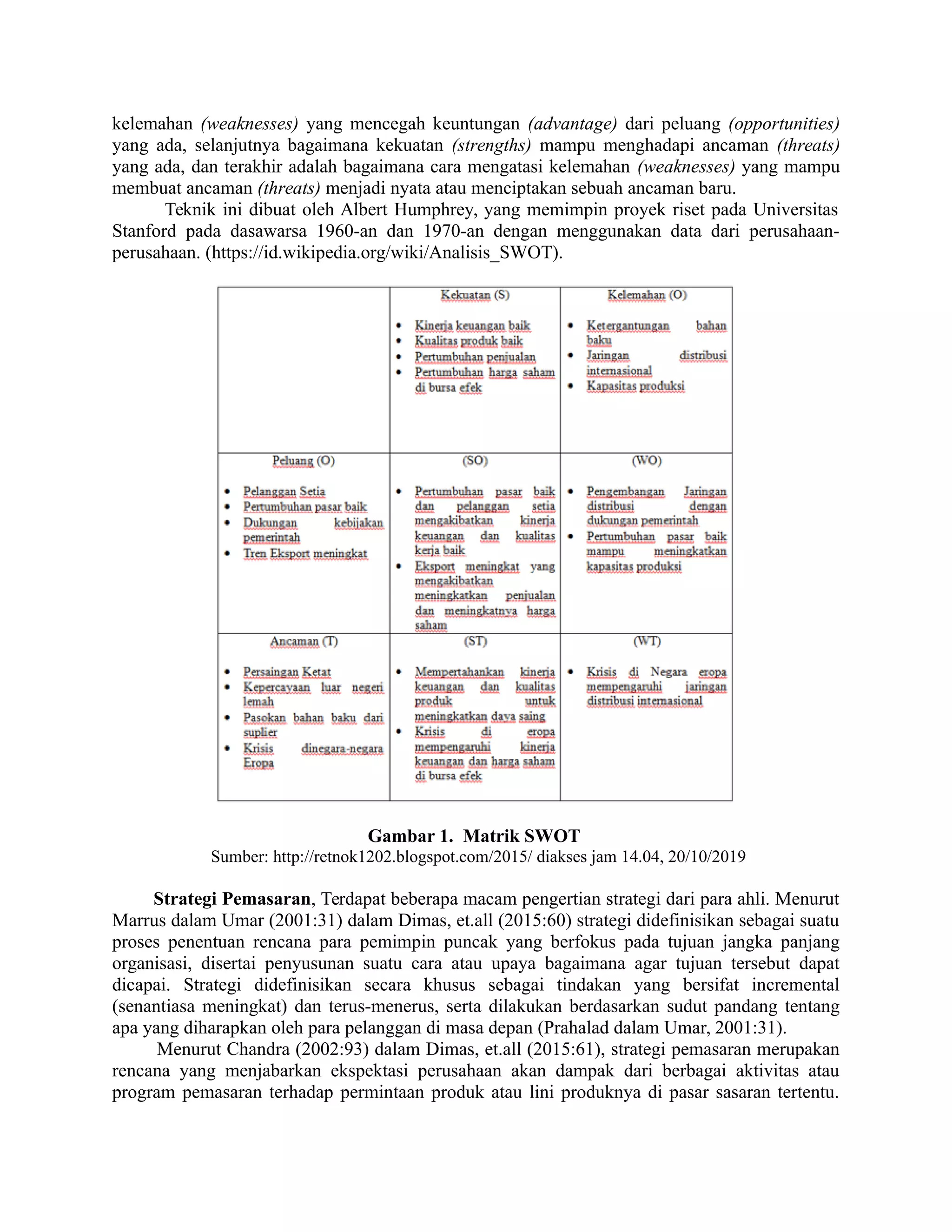 Analisis swot dalam menentukan strategi pemasaran | PDF