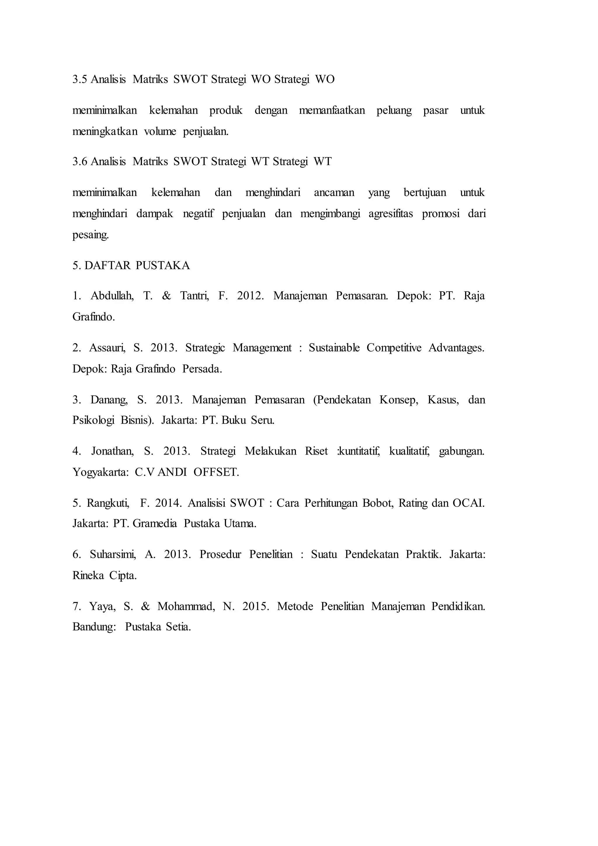 Analisis swot obat batuk prospanpada pt | DOCX