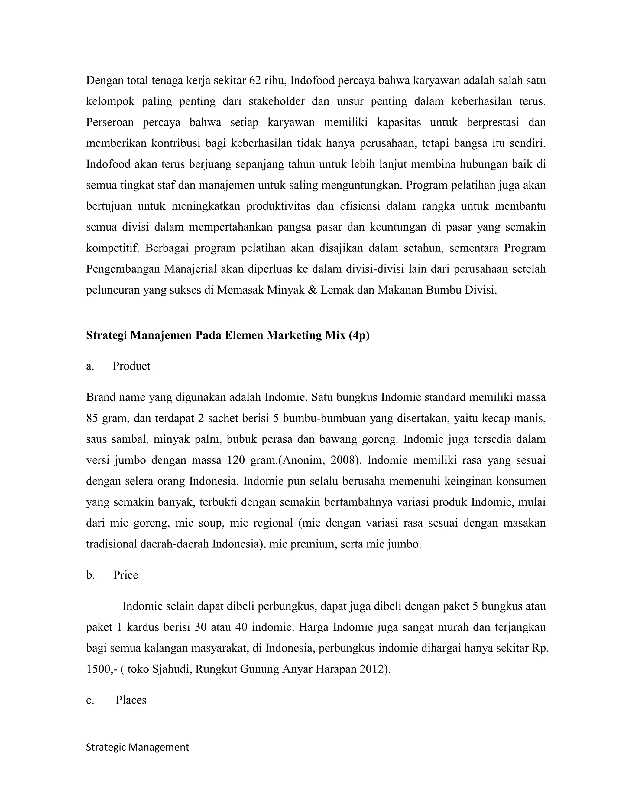 Analisis swot pt. indofood sukses makmur | PDF