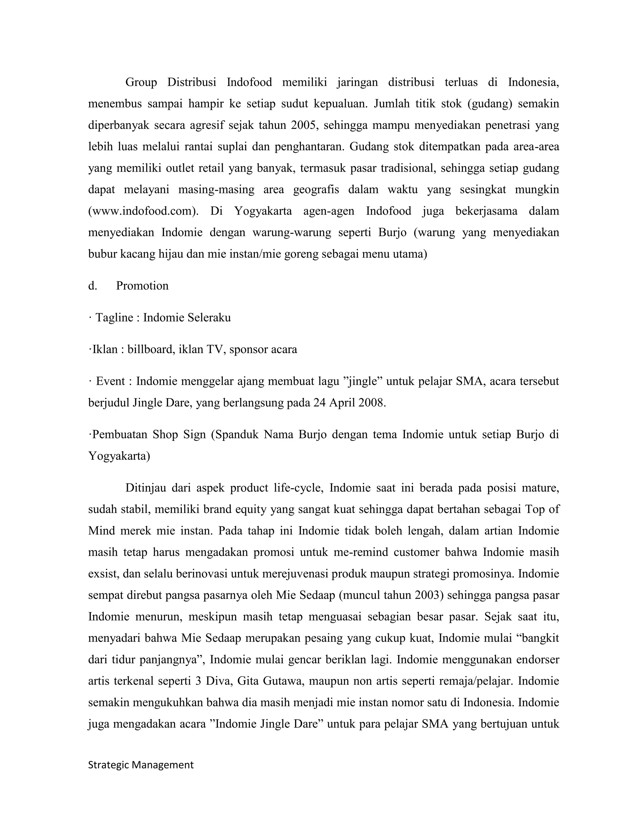 Analisis swot pt. indofood sukses makmur | PDF