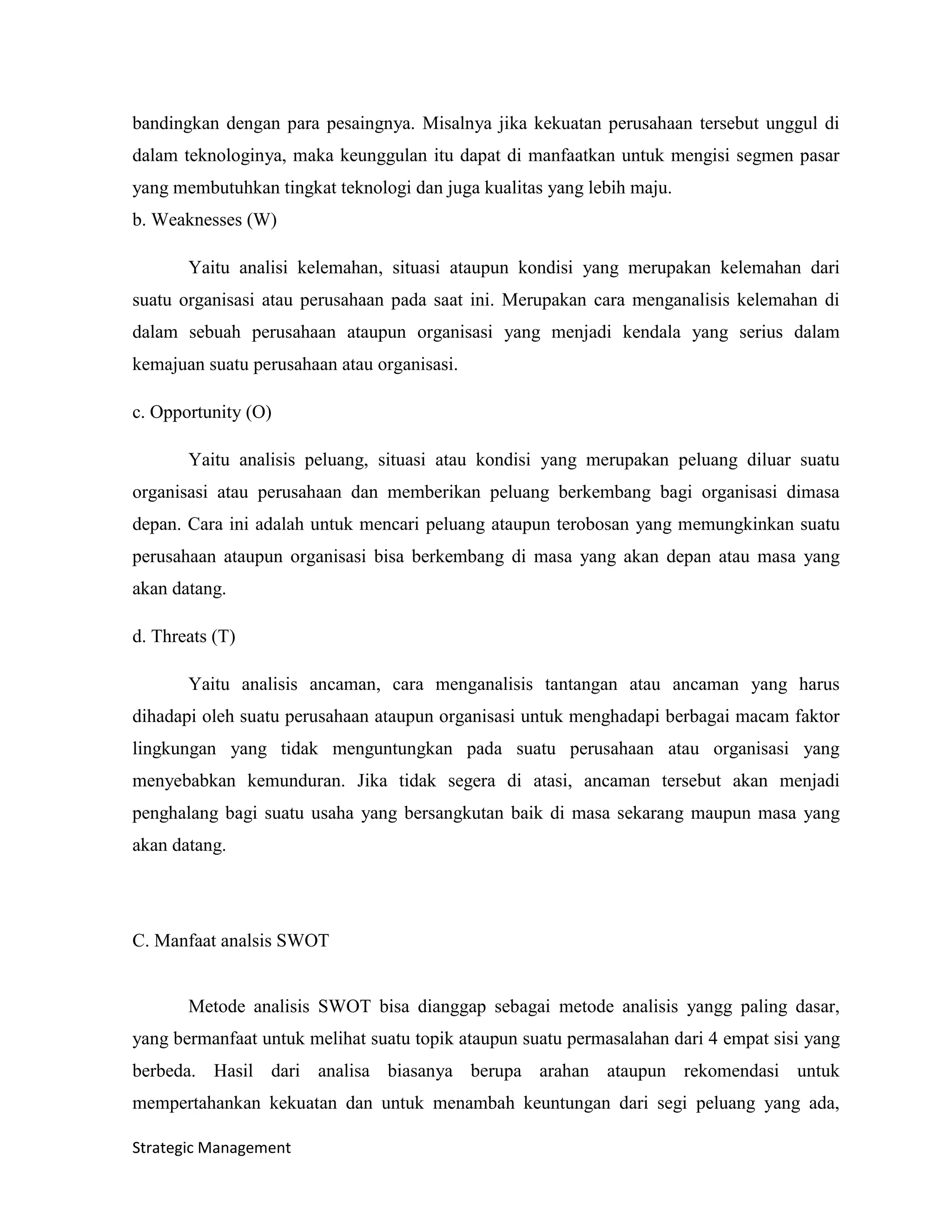 Analisis swot pt. indofood sukses makmur | PDF