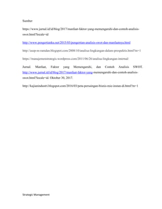Analisis swot pt. indofood sukses makmur | PDF