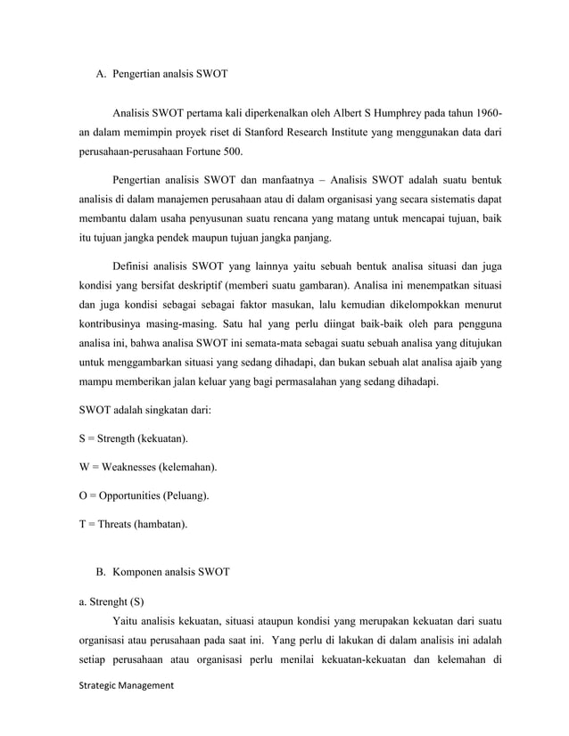 Analisis swot pt. indofood sukses makmur | PDF