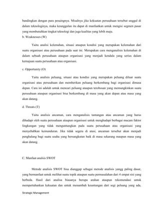 Analisis swot pt. indofood sukses makmur | PDF