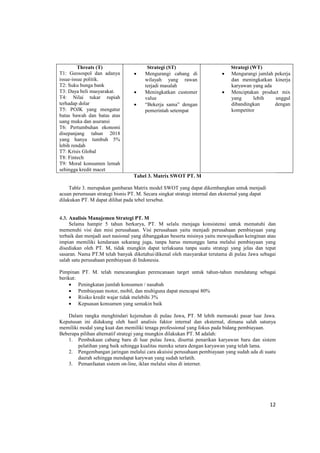 Analisis Swot Sebagai Dasar Perumusan Strategi Bisnis pada PT. M | PDF
