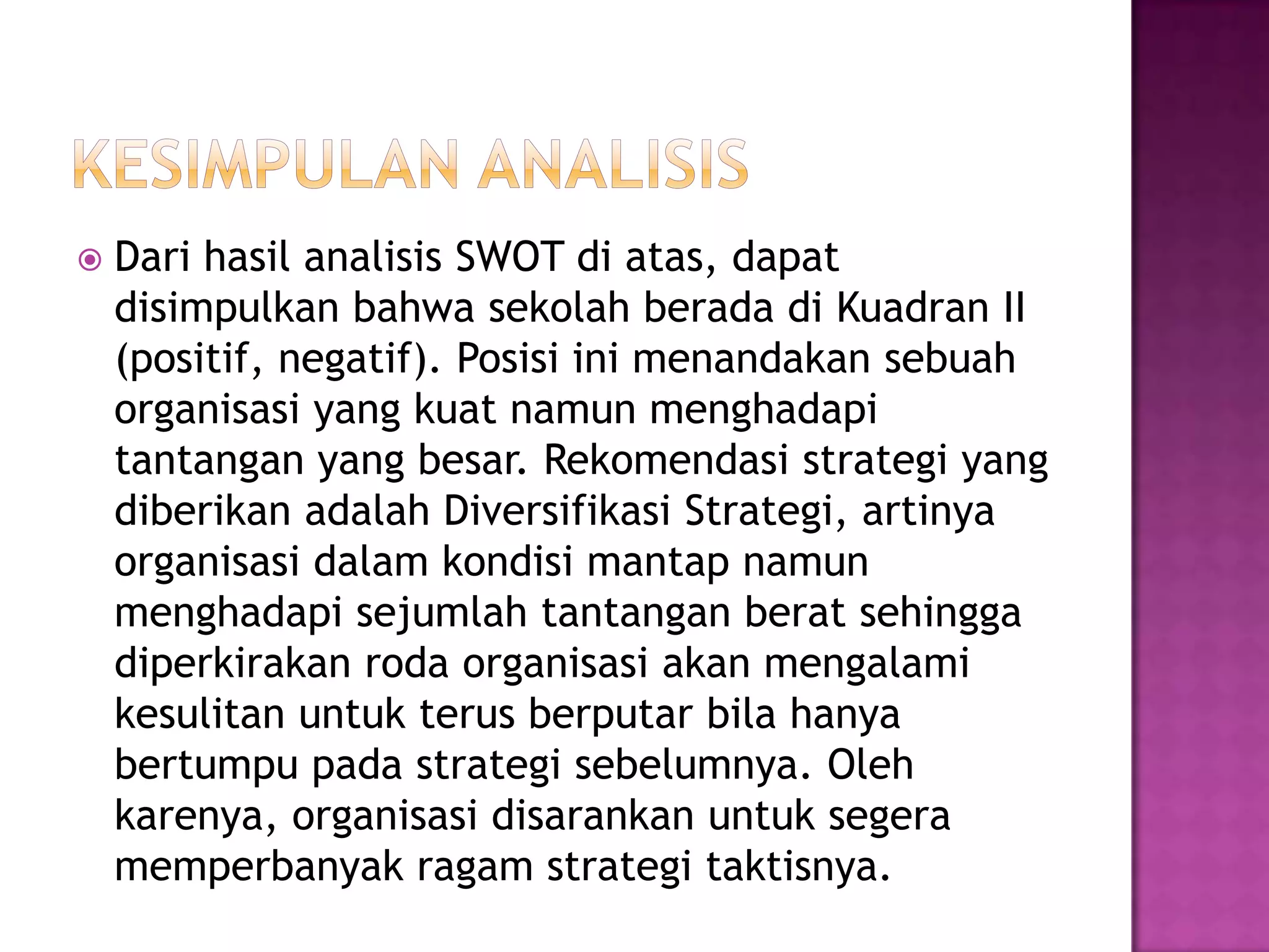 Analisis swot sma negeri jayaloka | PPTX