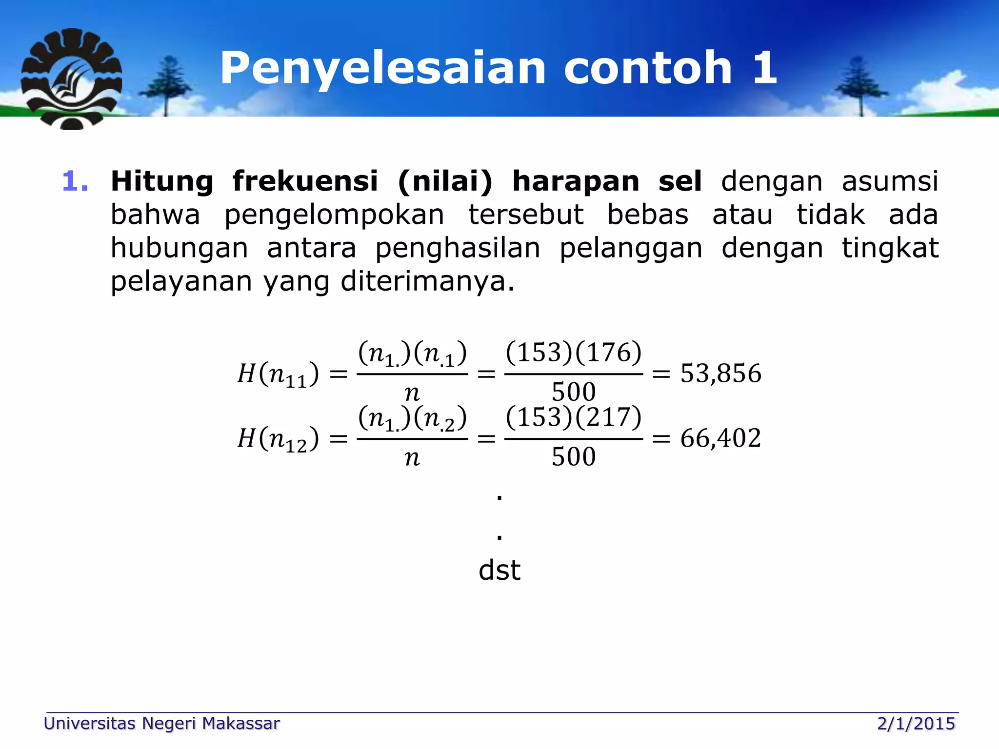 Analisis tabel silang | PPTX