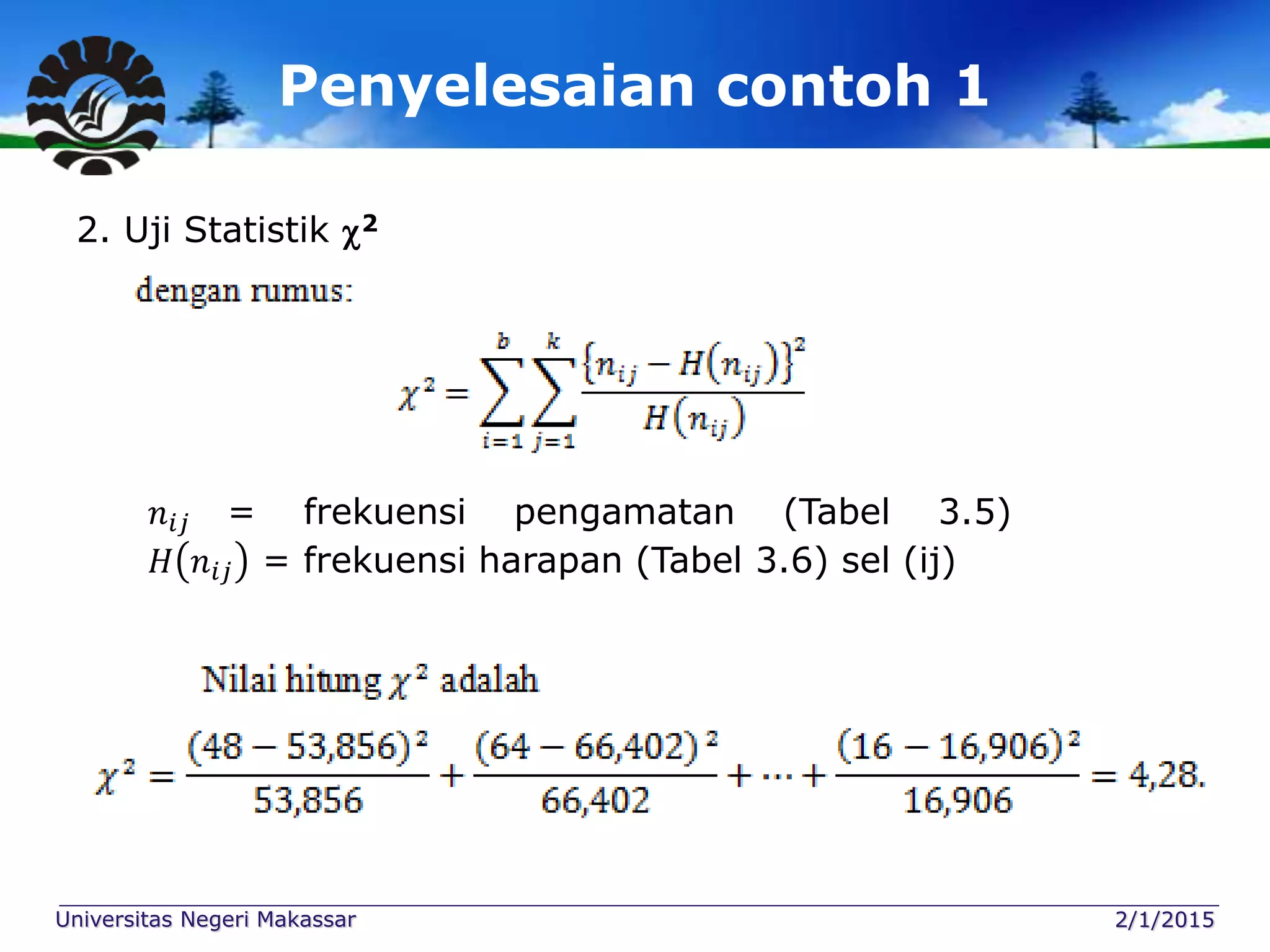 Analisis tabel silang | PPTX