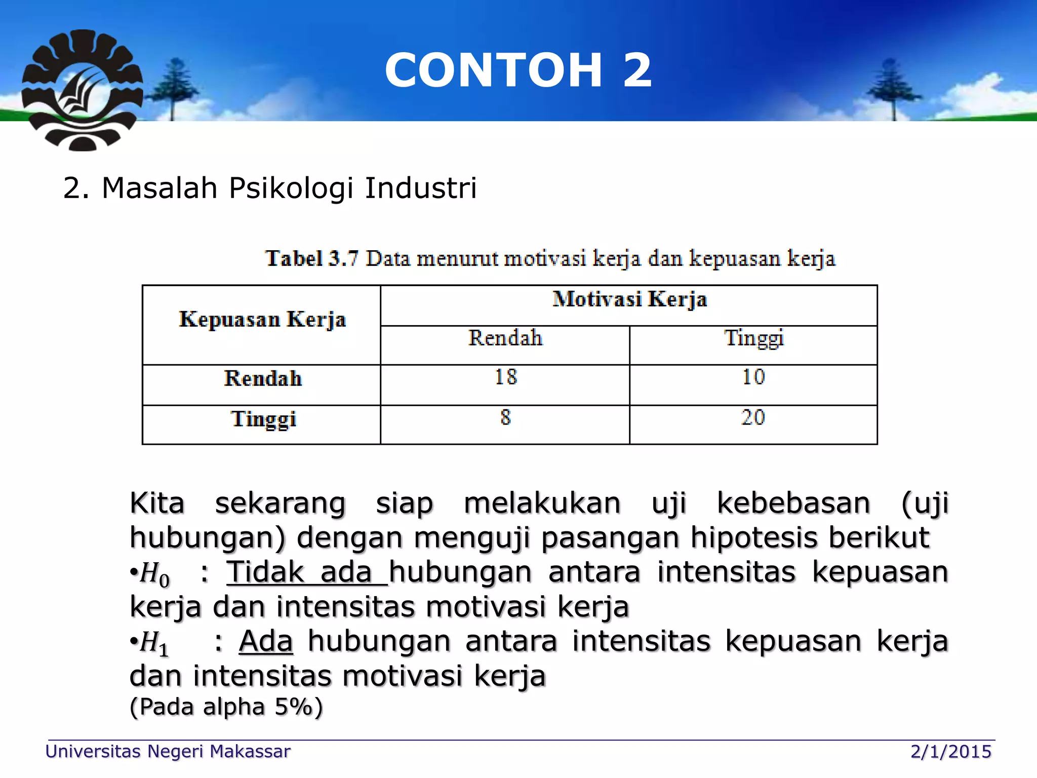 Analisis tabel silang | PPTX