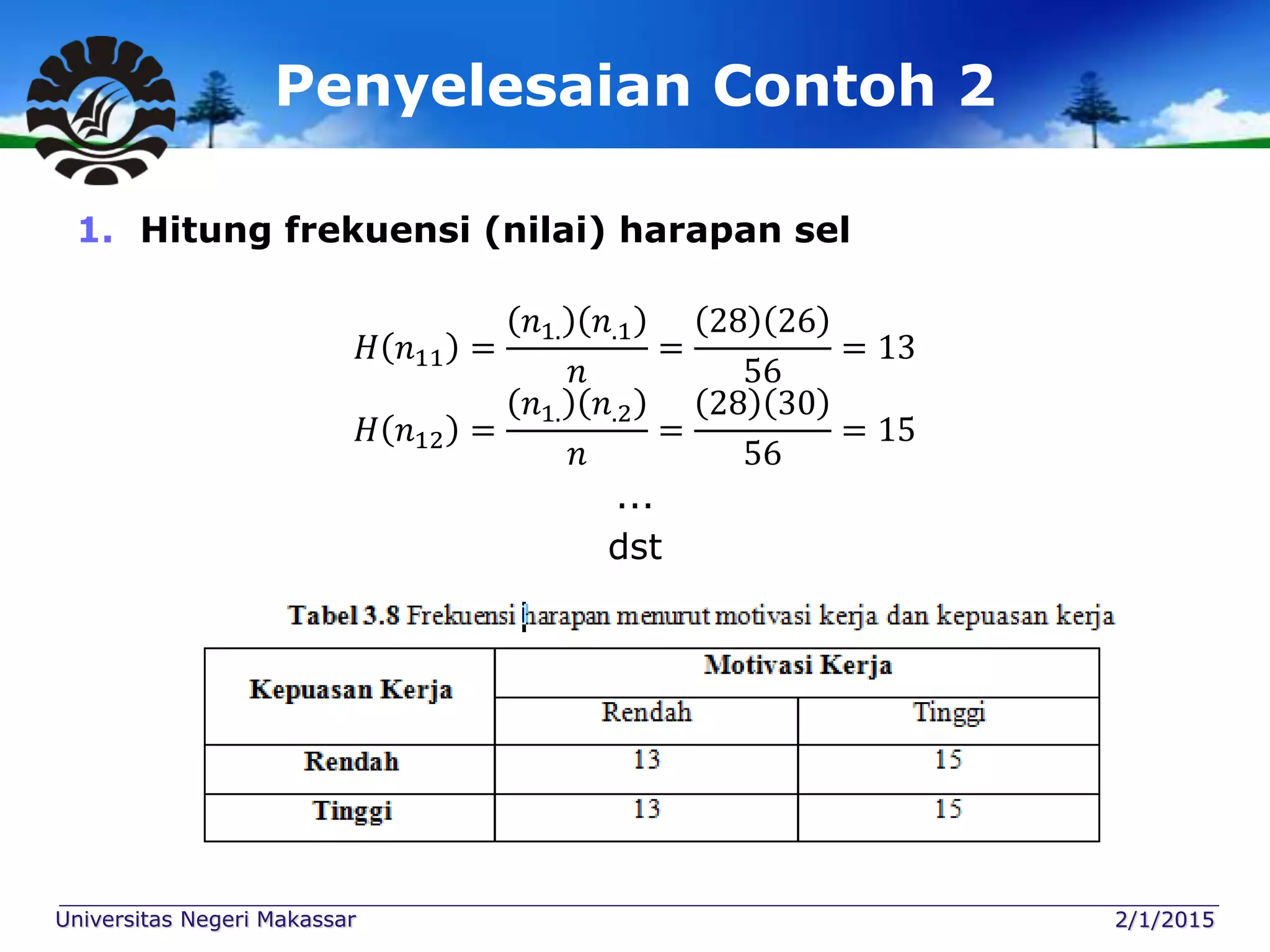 Analisis tabel silang | PPTX